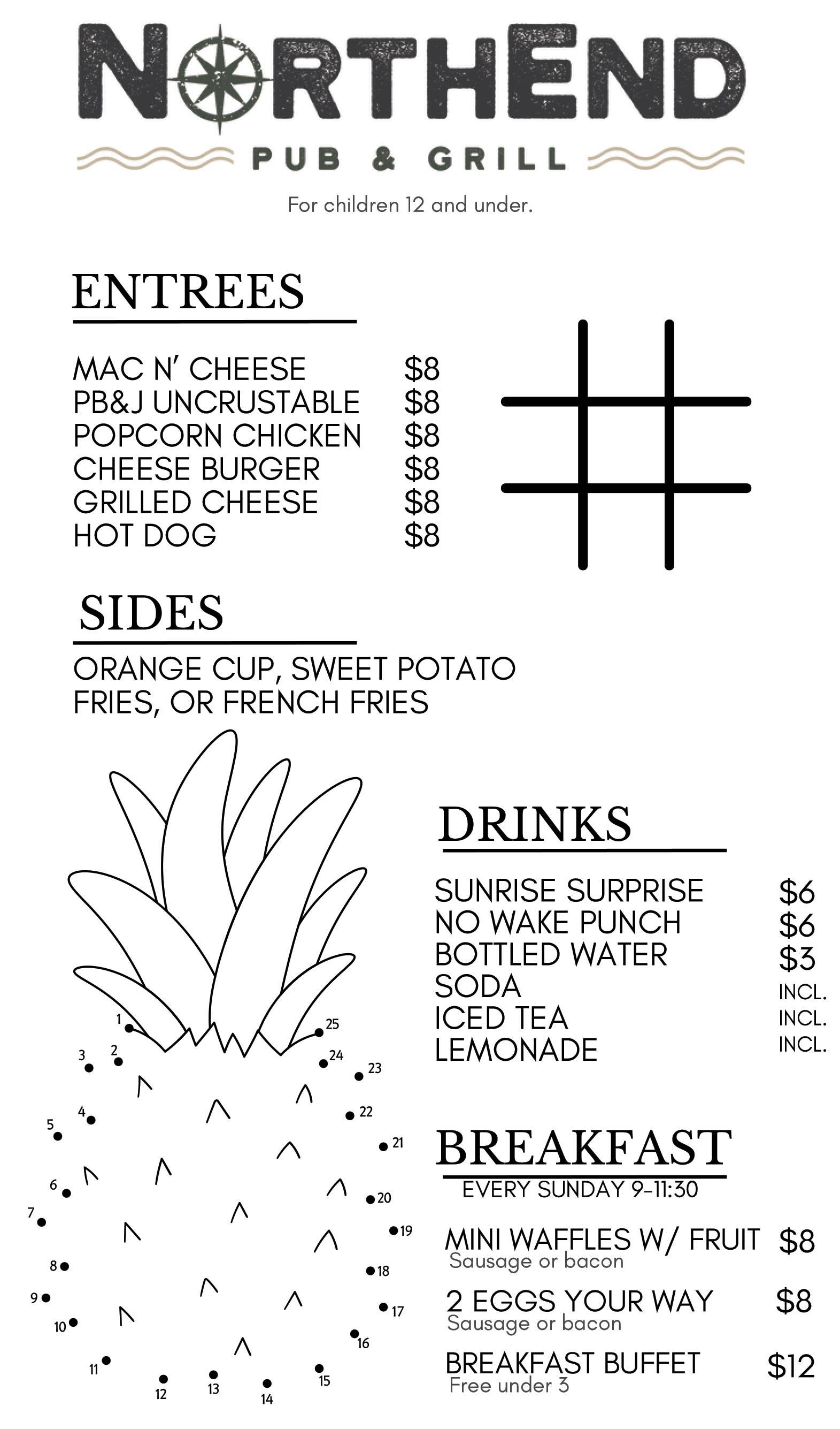 Menu | Appetizers, Entrees, Specialty Cocktails | Northend Pub and Grill