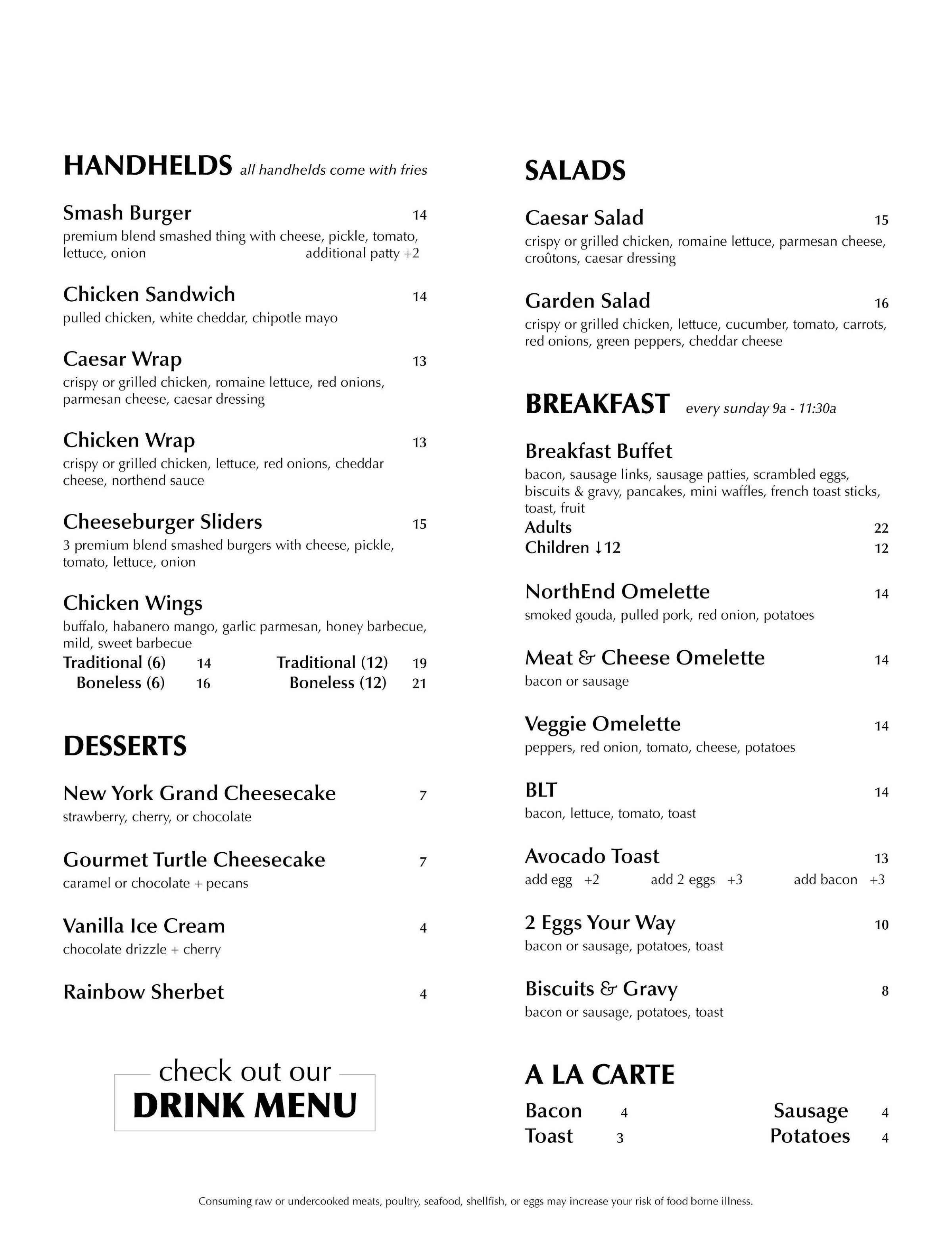 MENU | Shore House Bar & Grill
